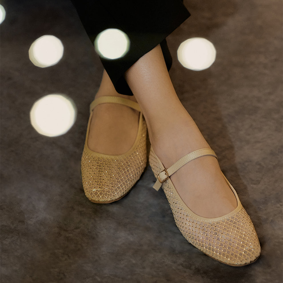 Zapatos Ballerinas Con Brillos Transparentes: Monet – Zapatos Mujer ...